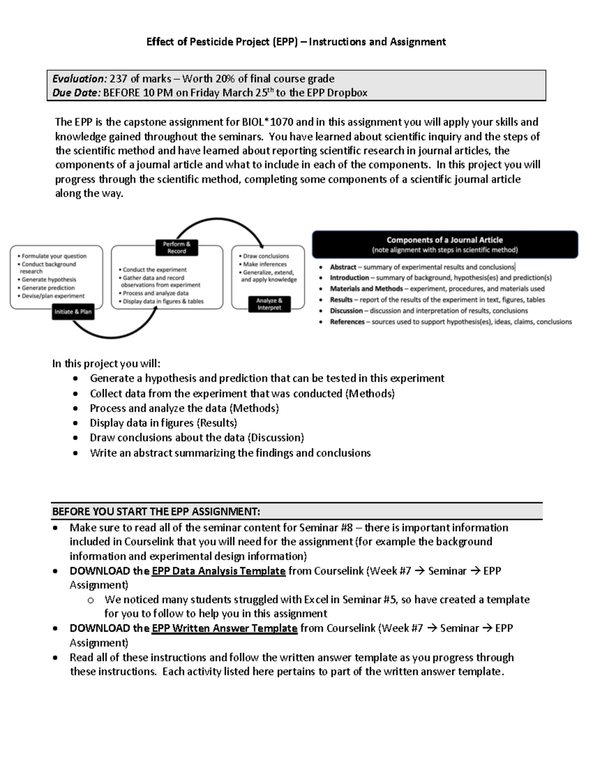 EPP Instructions and Tutorial - BIOL1070 - U of G - Studocu