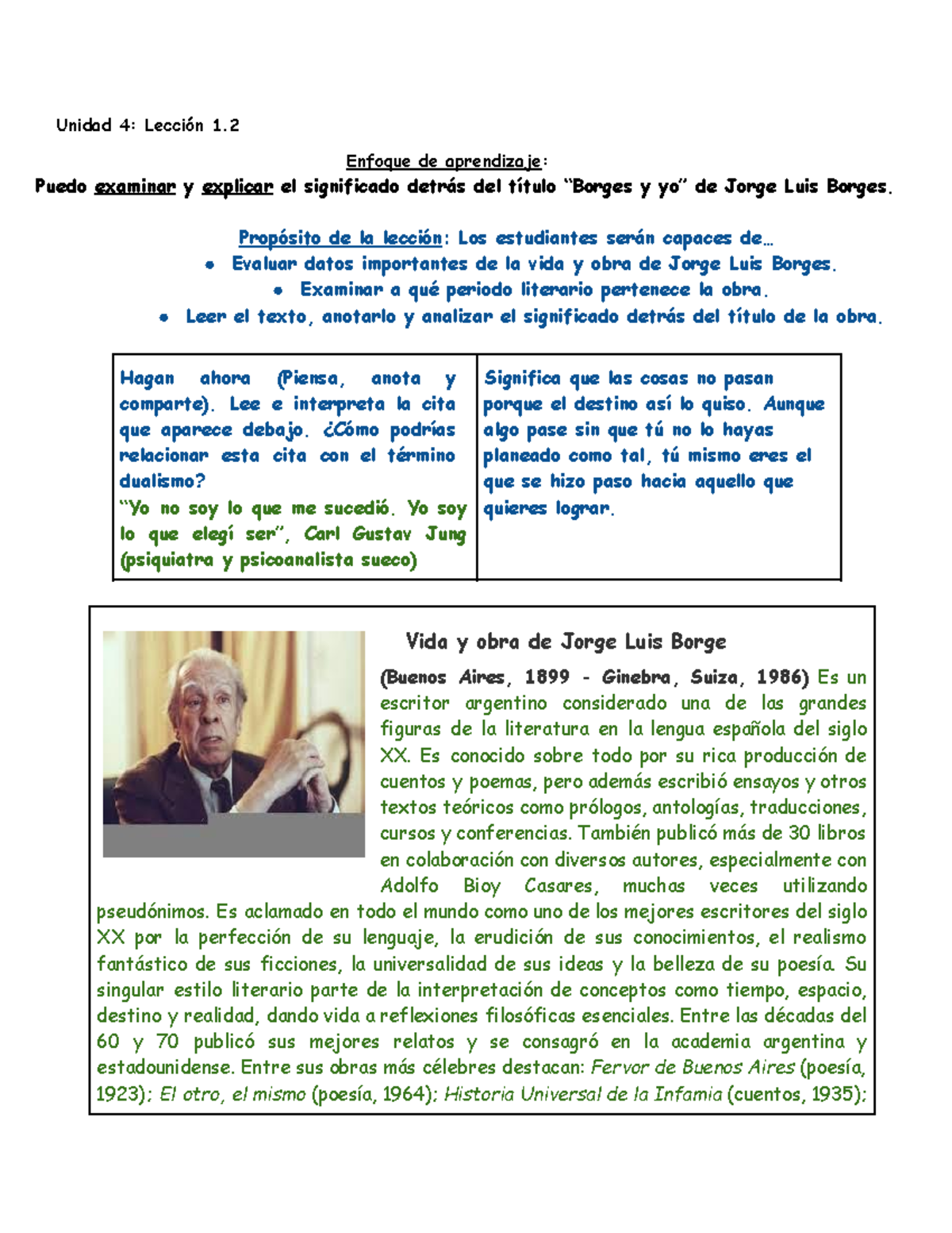 La dualidad del ser lección 1 - Unidad 4: Lección 1. Enfoque de ...