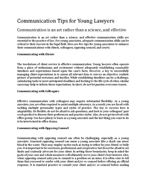 COMM 15 - communication skills notes - Why Lawyers Need Good ...