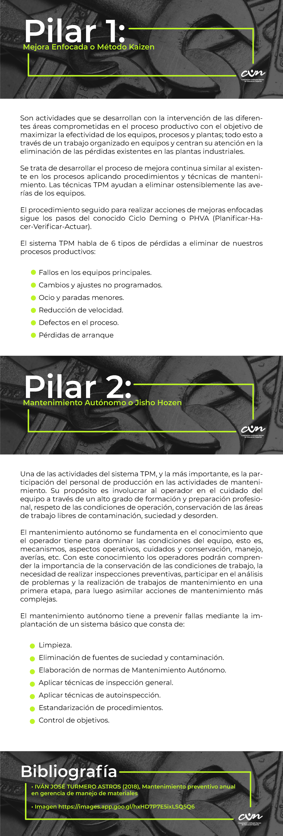 Pilar 1 Mejora enfocada o método Kaizen y Pilar 2 Mantenimiento ...