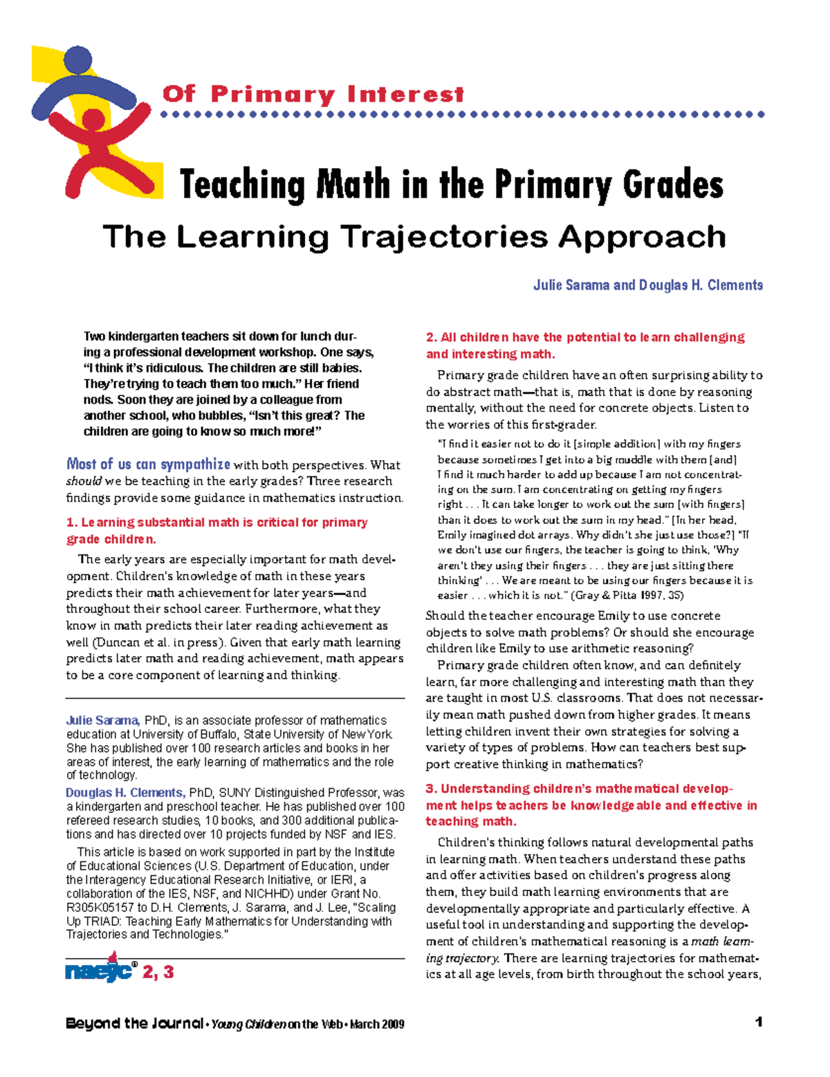 Teaching Math in the Primary Grades - Beyond the Journal • Young ...