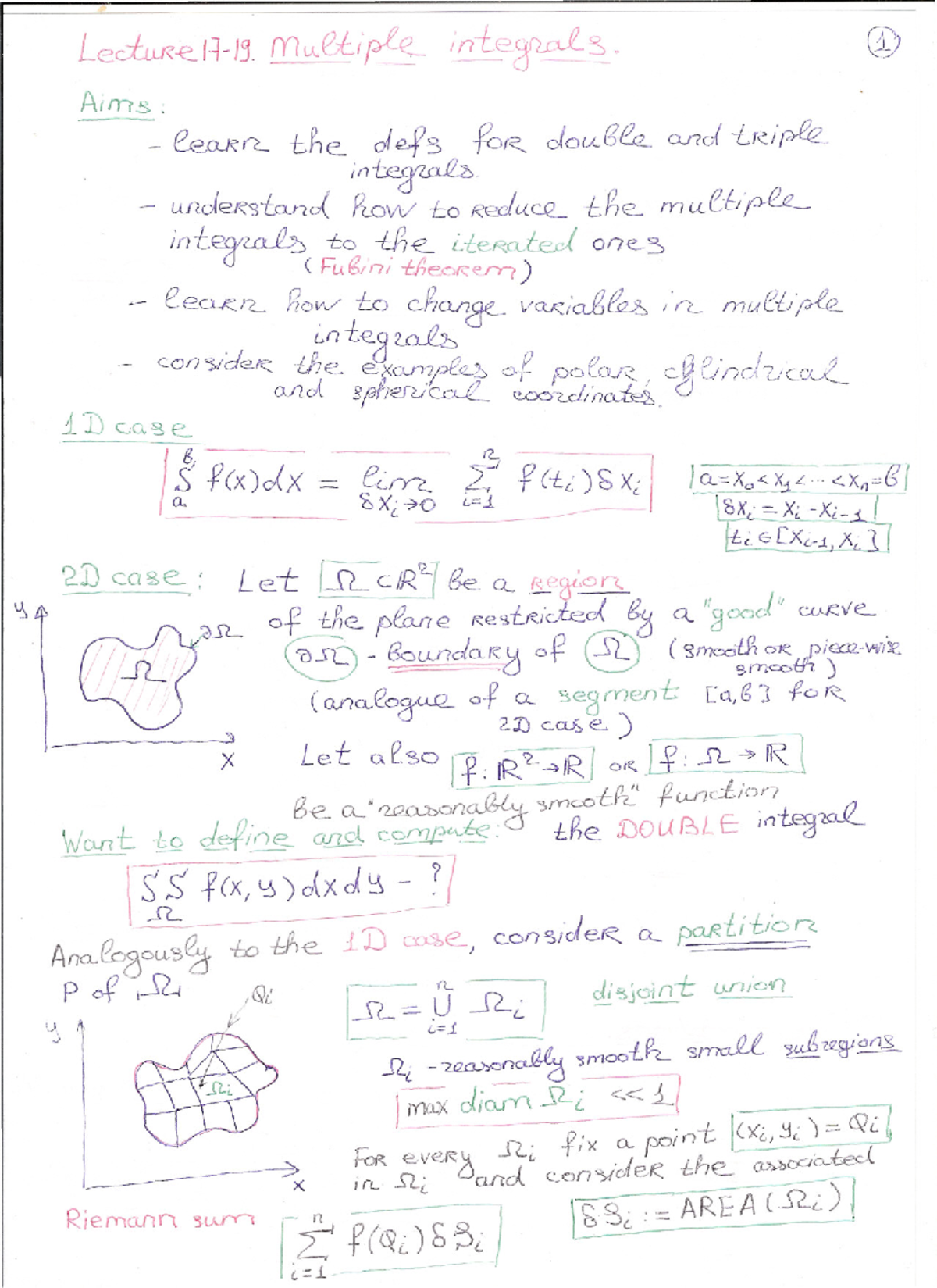 MAT1005 2011-2012 Lecture 17-19 - Multiple integrals - J. Cc=Xo~.i L ...