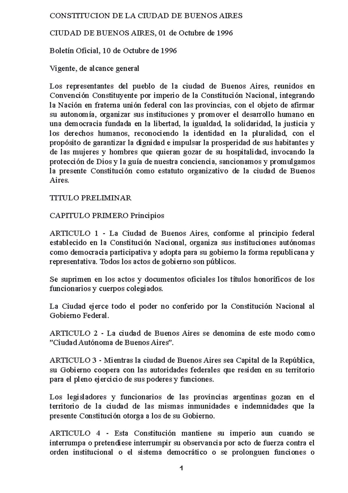 01 CABA Y PBA - constitucion de caba y buenos aires - CONSTITUCION DE ...
