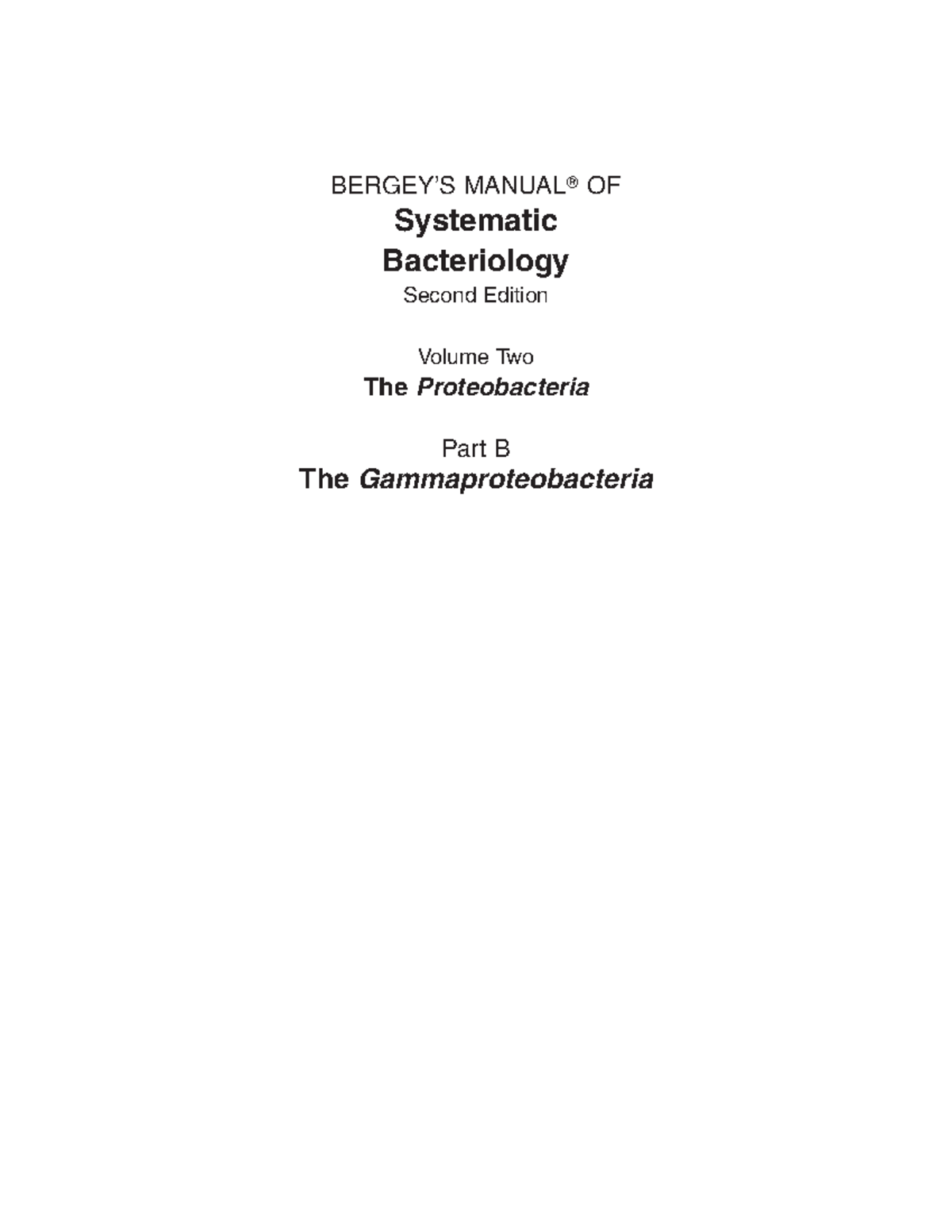 Bergys manual - BERGEY’S MANUAL OF Systematic Bacteriology Second ...