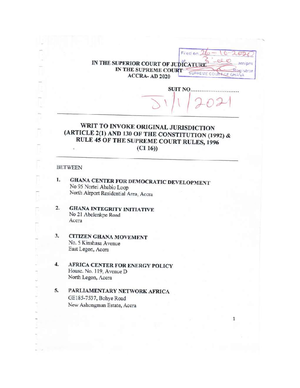 Prof Stephen Asare v. Attorney-General (Ghana School of Law Case) - IN ...