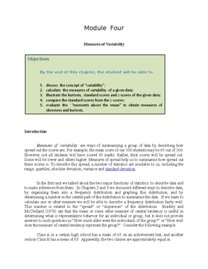 Module 1 - mod1 - Module 1 – Descriptive Statistics Introduction Based from the feedback of ...