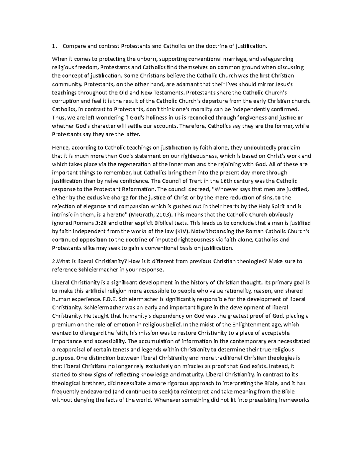 4162023-do - DQ and class work - Compare and contrast Protestants and ...