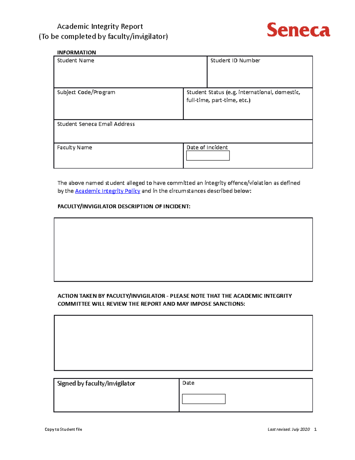 Academic-integrity-report - Academic Integrity Report (To be completed ...