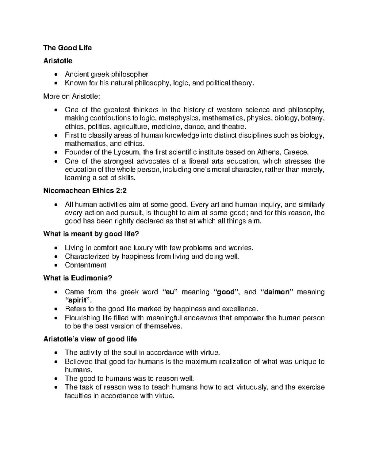 STS THE GOOD LIFE - Summary Science, Technology and Society - The Good ...