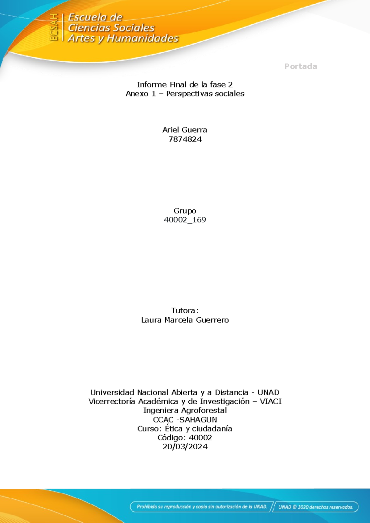 Anexo 1 - Perspectivas sociales Ariel Guerra - Portada Informe Final de ...