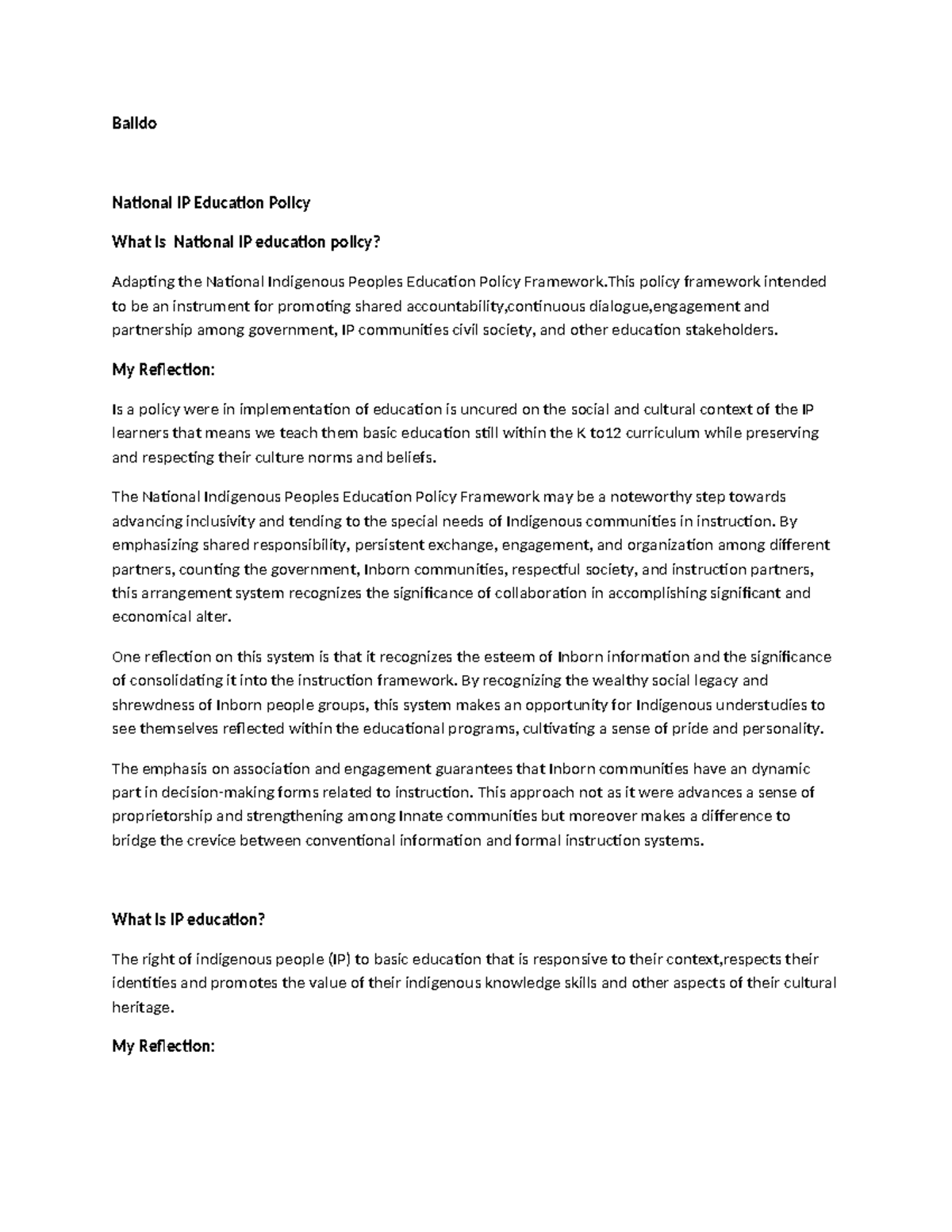 (Balido) National IP Edu - Balido National IP Education Policy What is ...