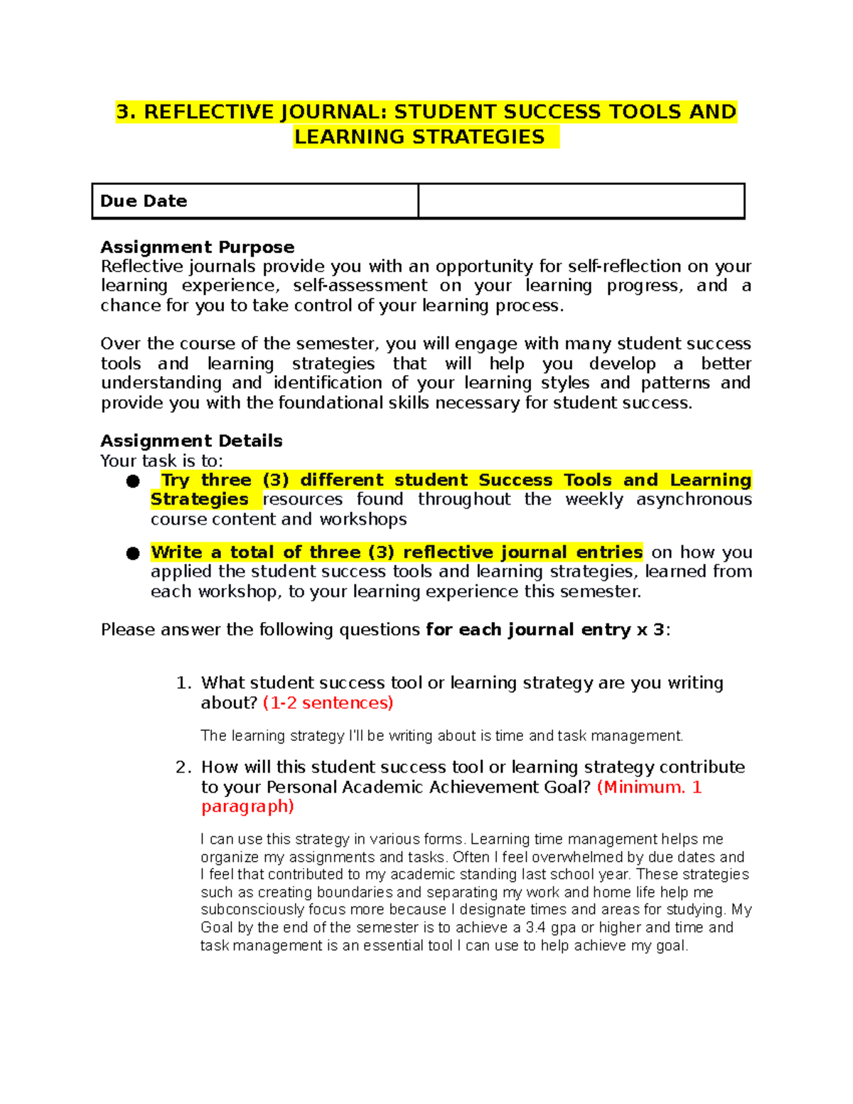 Copy of 3. Reflective Journal 1 - 3. REFLECTIVE JOURNAL: STUDENT ...