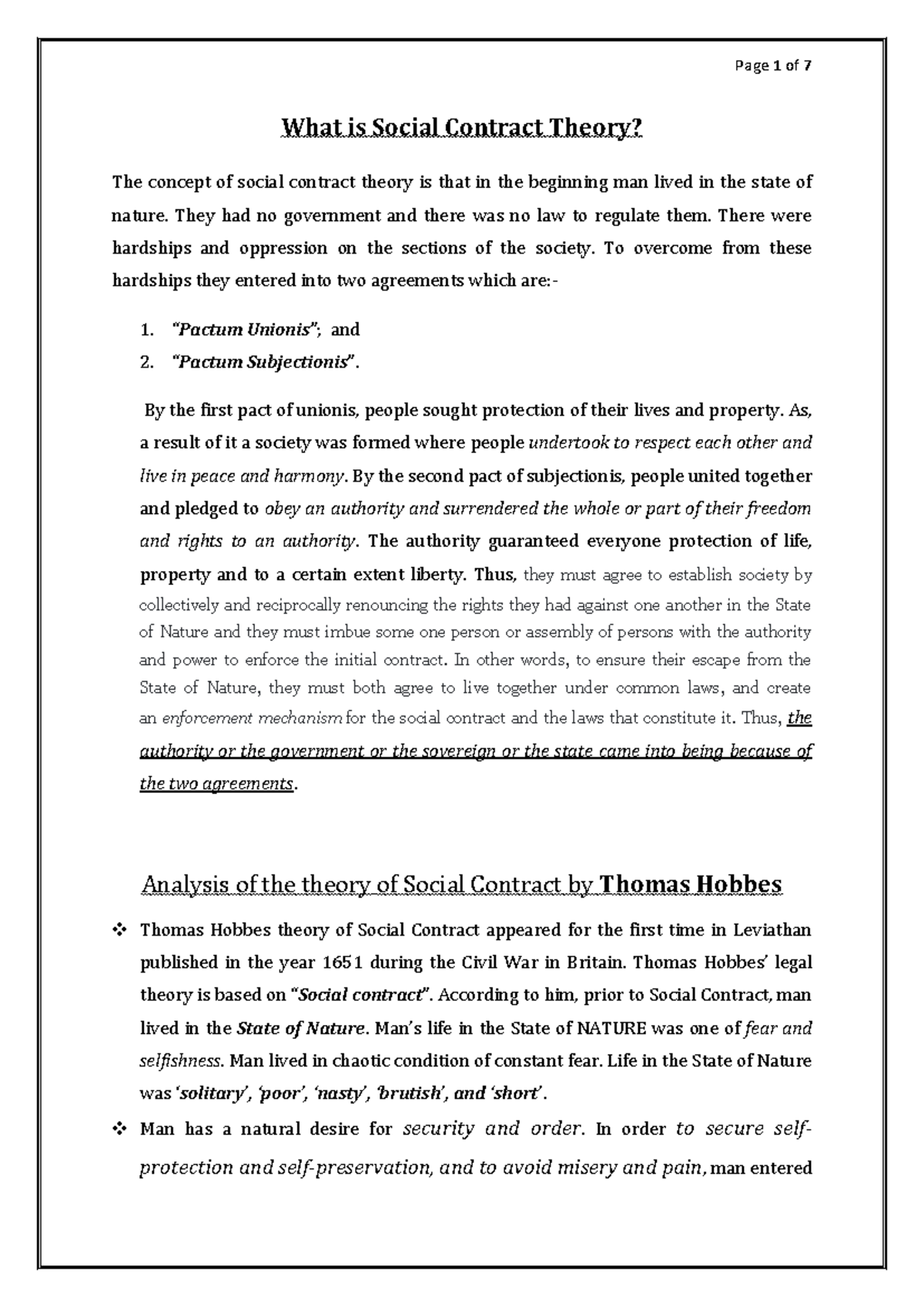 Social Contract Theory by Hobbes Locke a - What is Social Contract ...