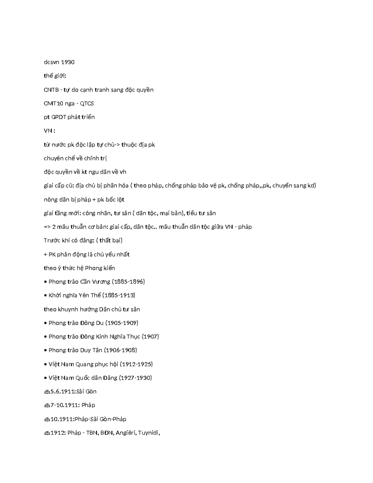 Dcsvn 1930 - đoạn lịch sử đảng - dcsvn 1930 thế giới: CNTB - tự do cạnh tranh sang độc quyền ...