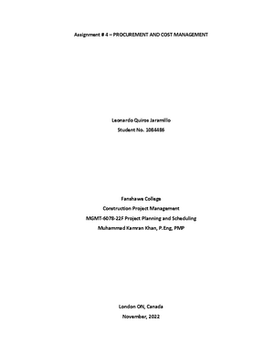 Assignment 4 - MGMT‐6078 - Studocu