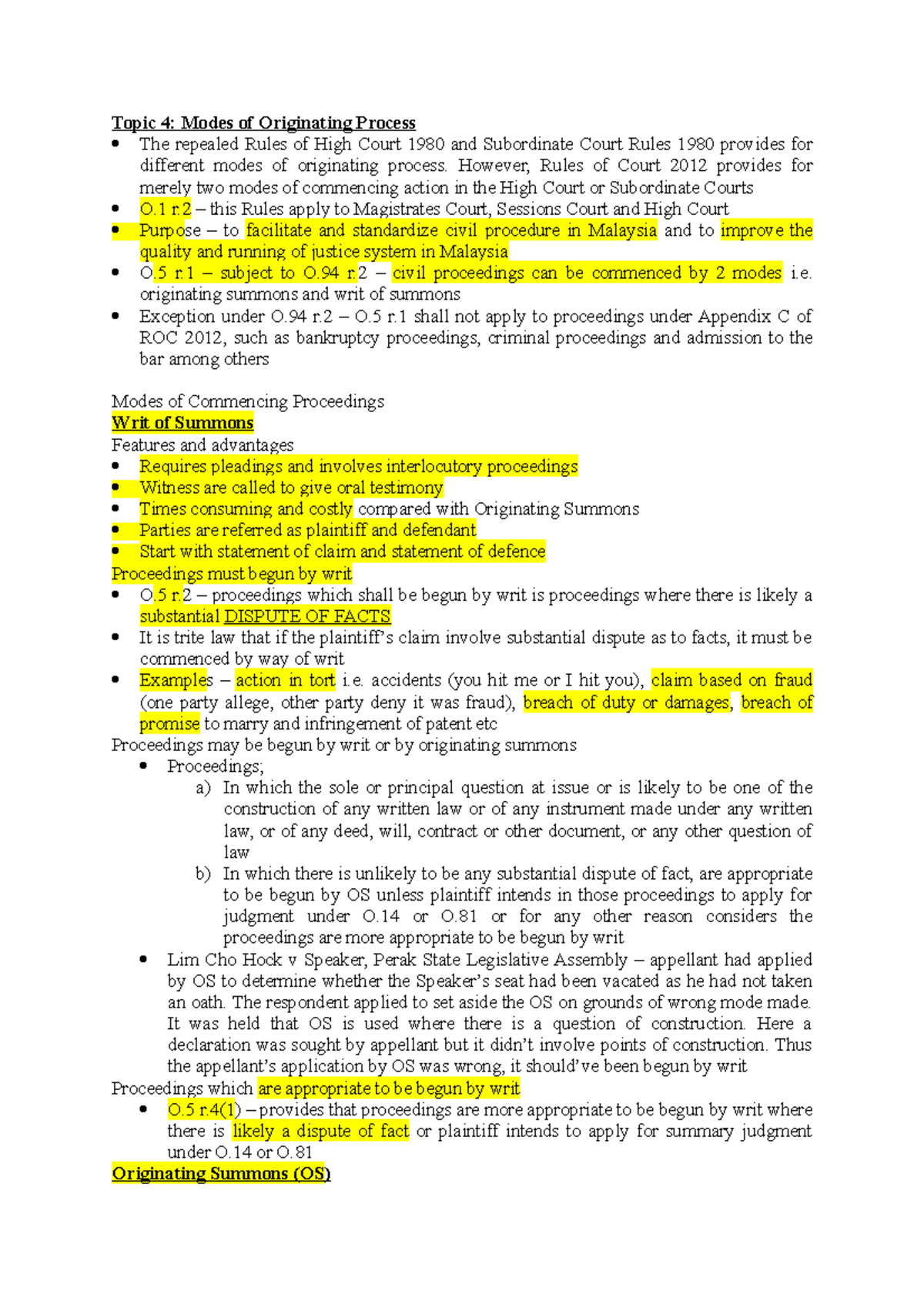 Notes Topic 4 - Modes OF Originating Process - Topic 4: Modes of ...
