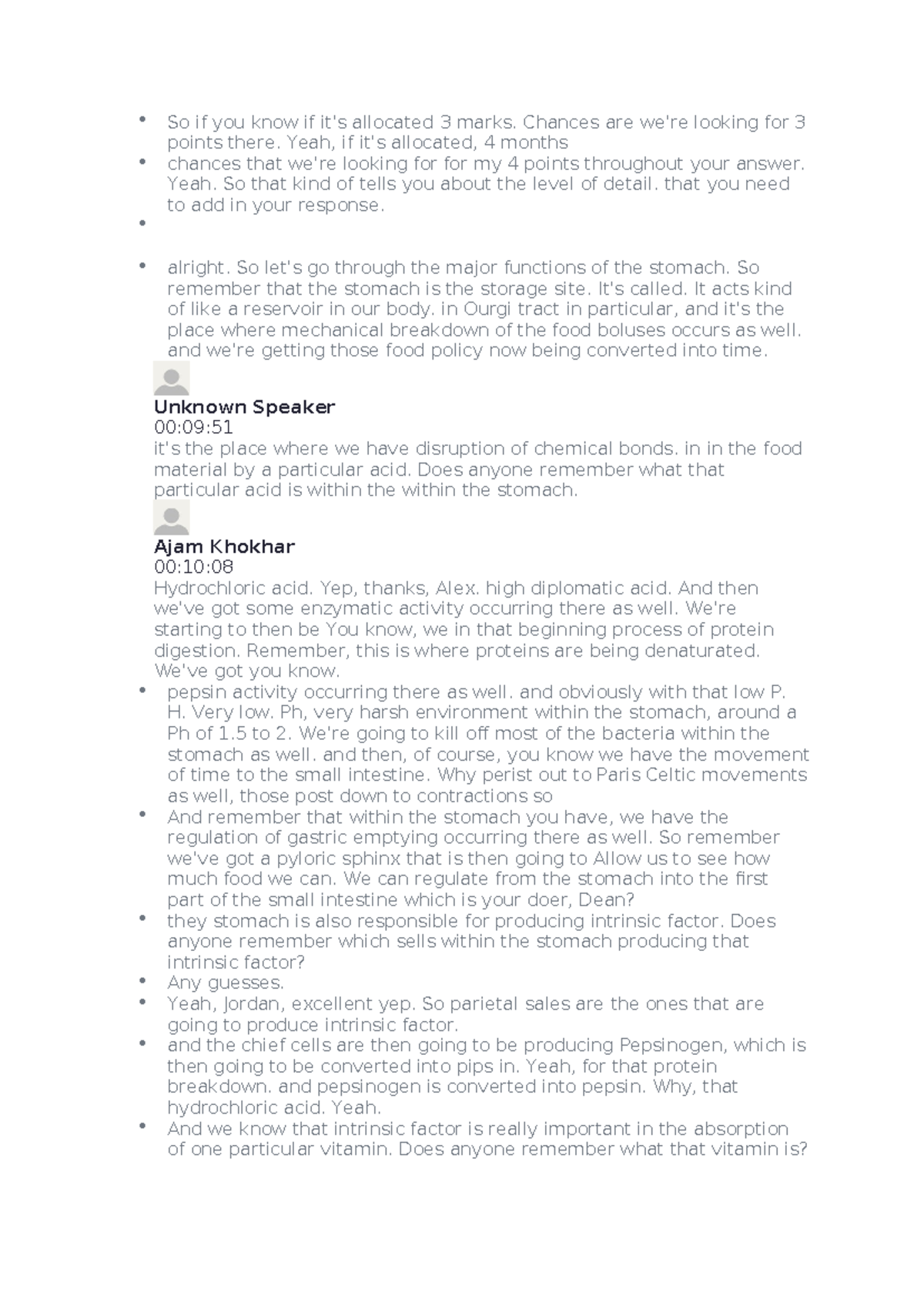 EXAM Revison Transcript Lcture Final - So if you know if it's allocated ...