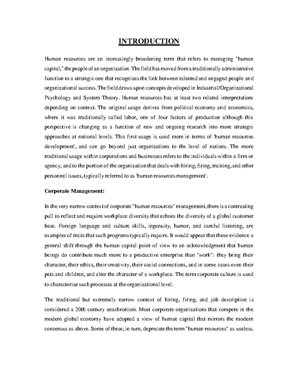 Recruitment and Selection - INTRODUCTION Human resources are an ...