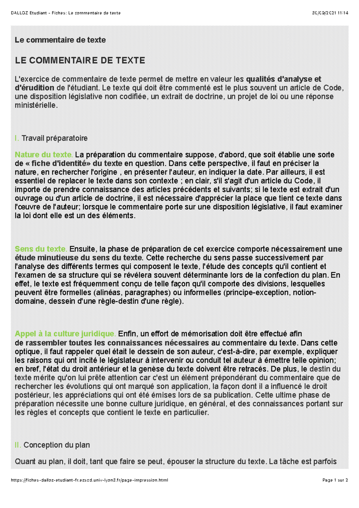 Le commentaire de texte - ezscd.univ-lyon3/page-impression.html Page 1 ...