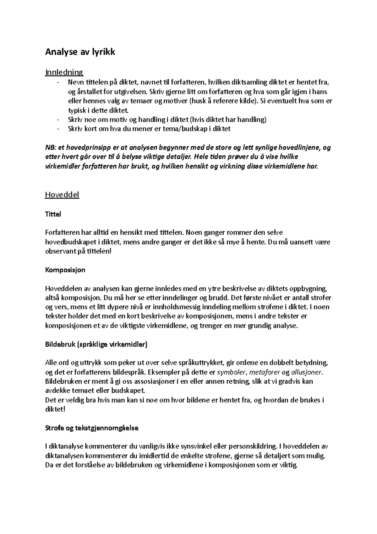 Analyse av lyrikk tips, modernistiske dikt, tradisjonelle dikt ...