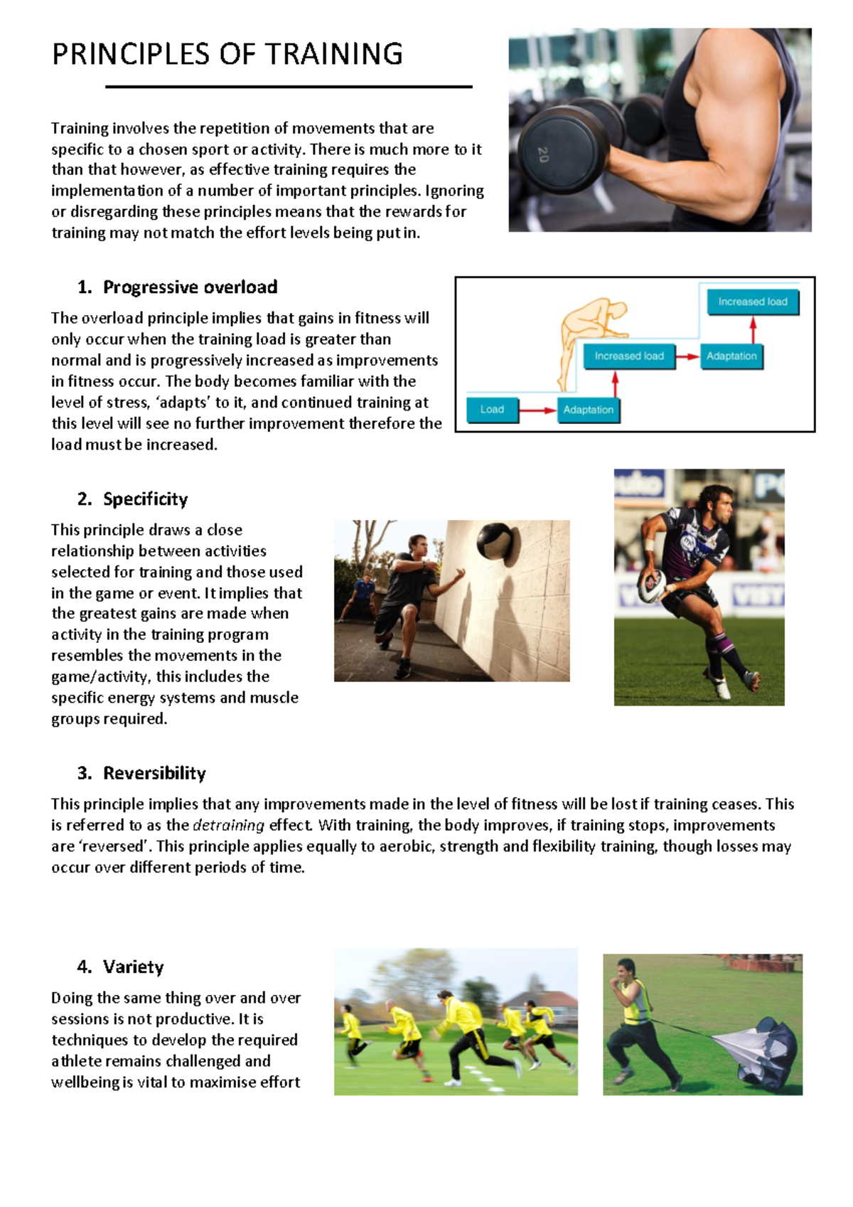 5 - Principles OF Training - PRINCIPLES OF TRAINING Training involves ...
