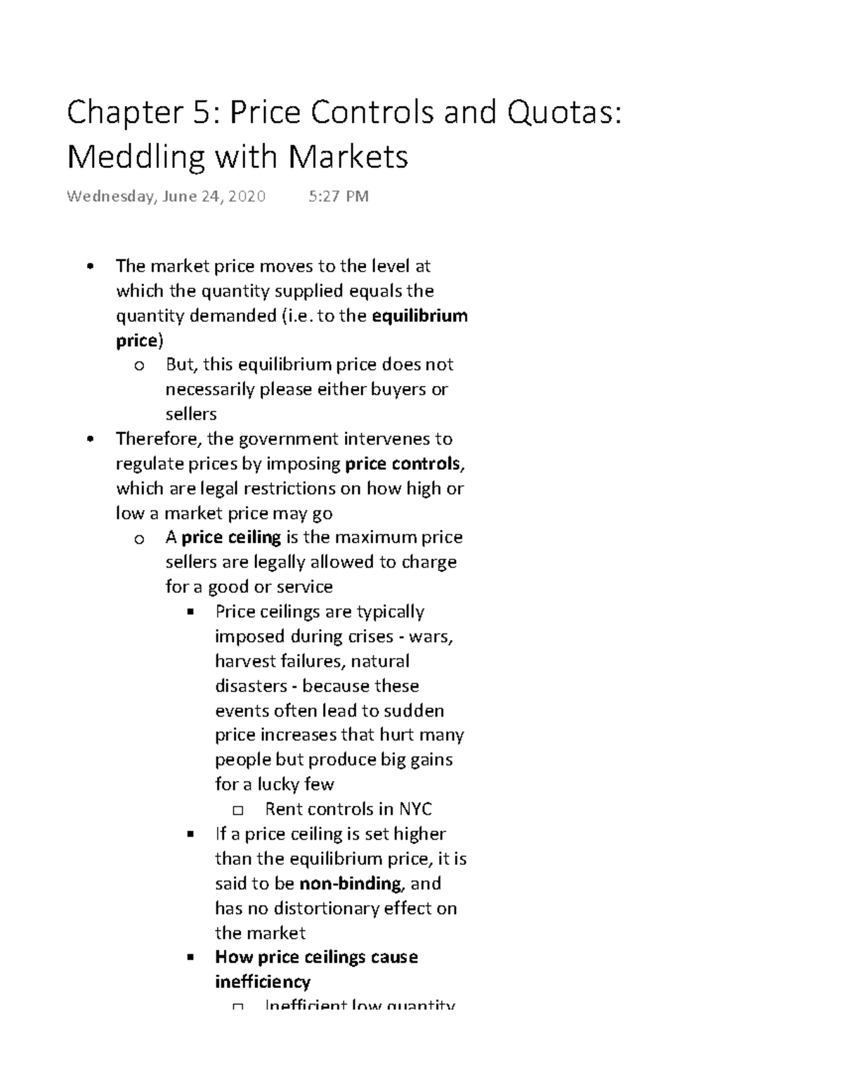 Chapter 5 Price Controls and Quotas Meddling with Markets - Deprecated ...