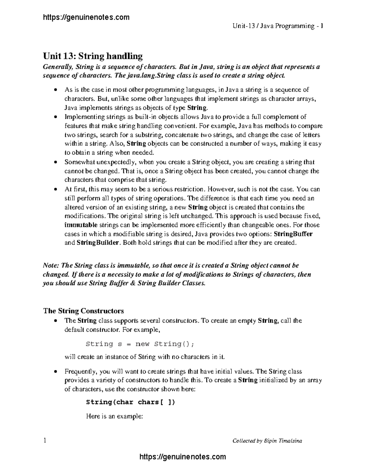 Module-2(n) - Strings in Java - Unit-13 / Java Programming - I 1 ...