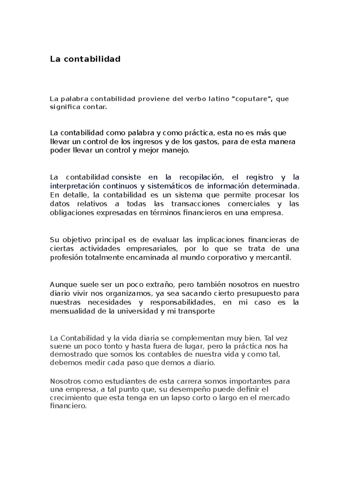 La contabilidad - La contabilidad como palabra y como práctica, esta no ...