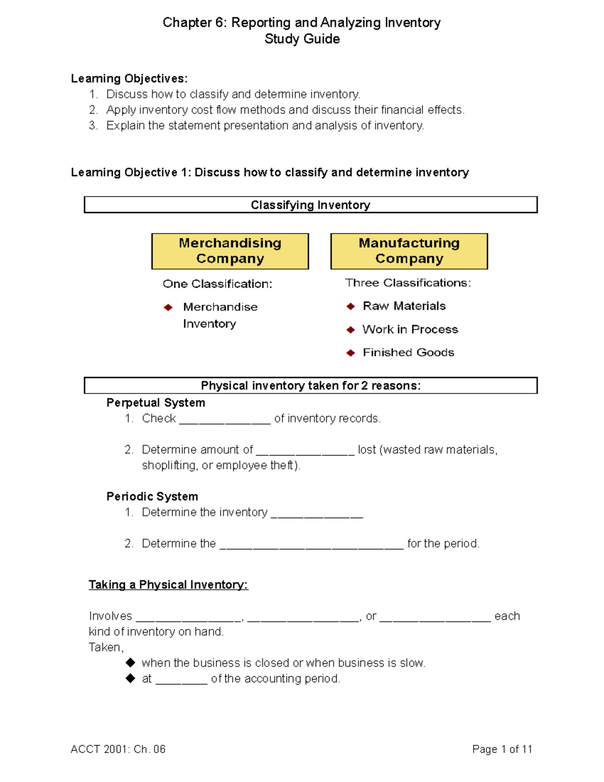 9e Chapter 6 Study Guide - Study Guide Learning Objectives: 1. Discuss ...