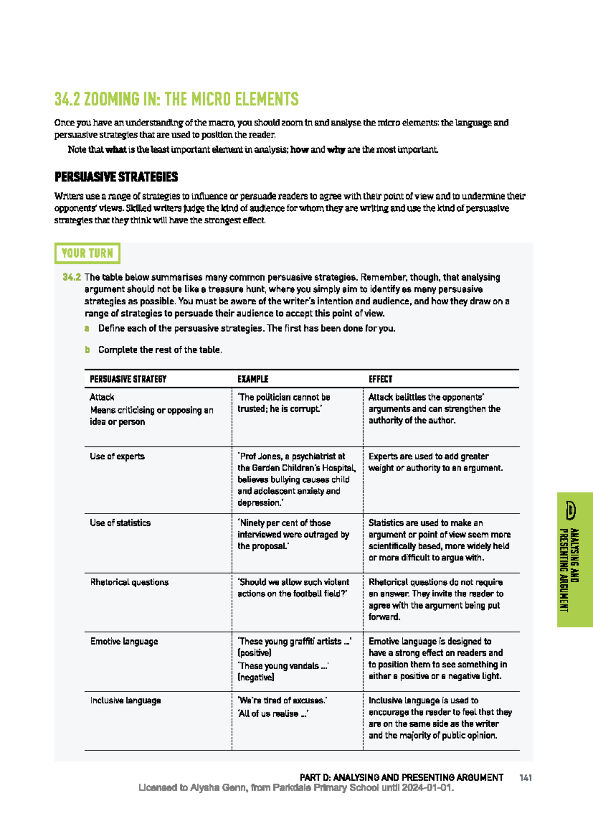 Persuasive Techniques Table - Studocu