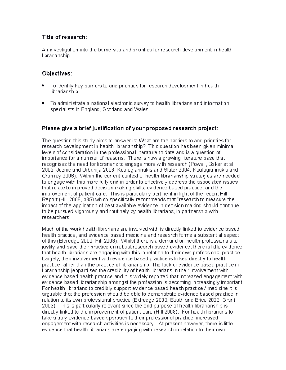 Proposal-Example-3 - Introduction to research - Title of research: An ...