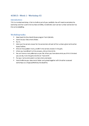 4CS001 Workshop 6 - Hh - University of Wolverhampton School of Engineering, Computational and ...