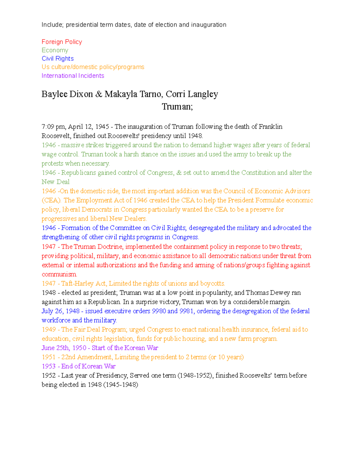 Apush President overview - Include; presidential term dates, date of ...