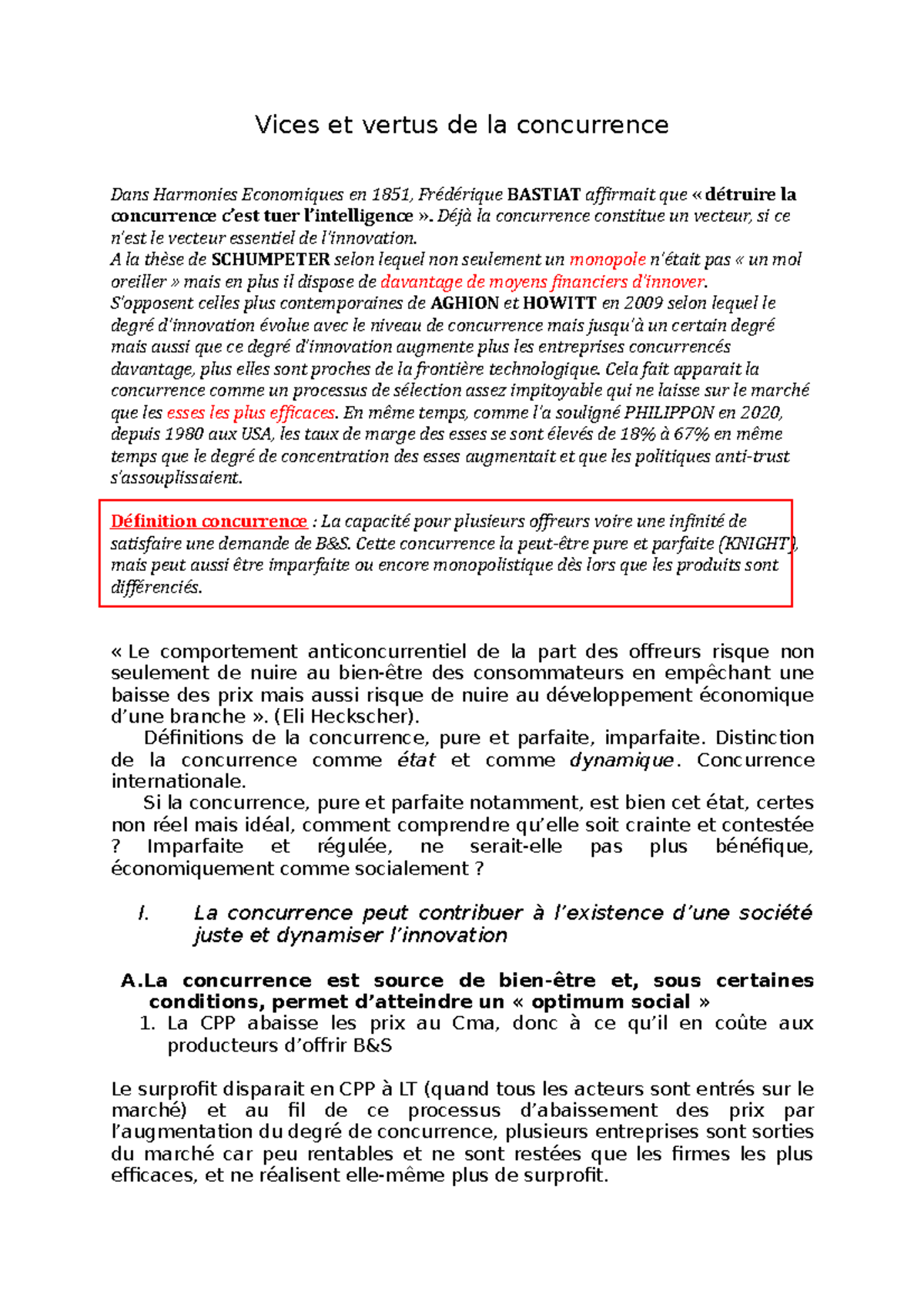 La concurrence - Vices et vertus de la concurrence Dans Harmonies ...