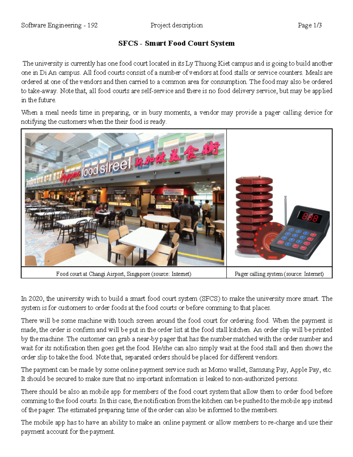 Project-topic-2019 s2 - Software Engineering - 192 Project description ...