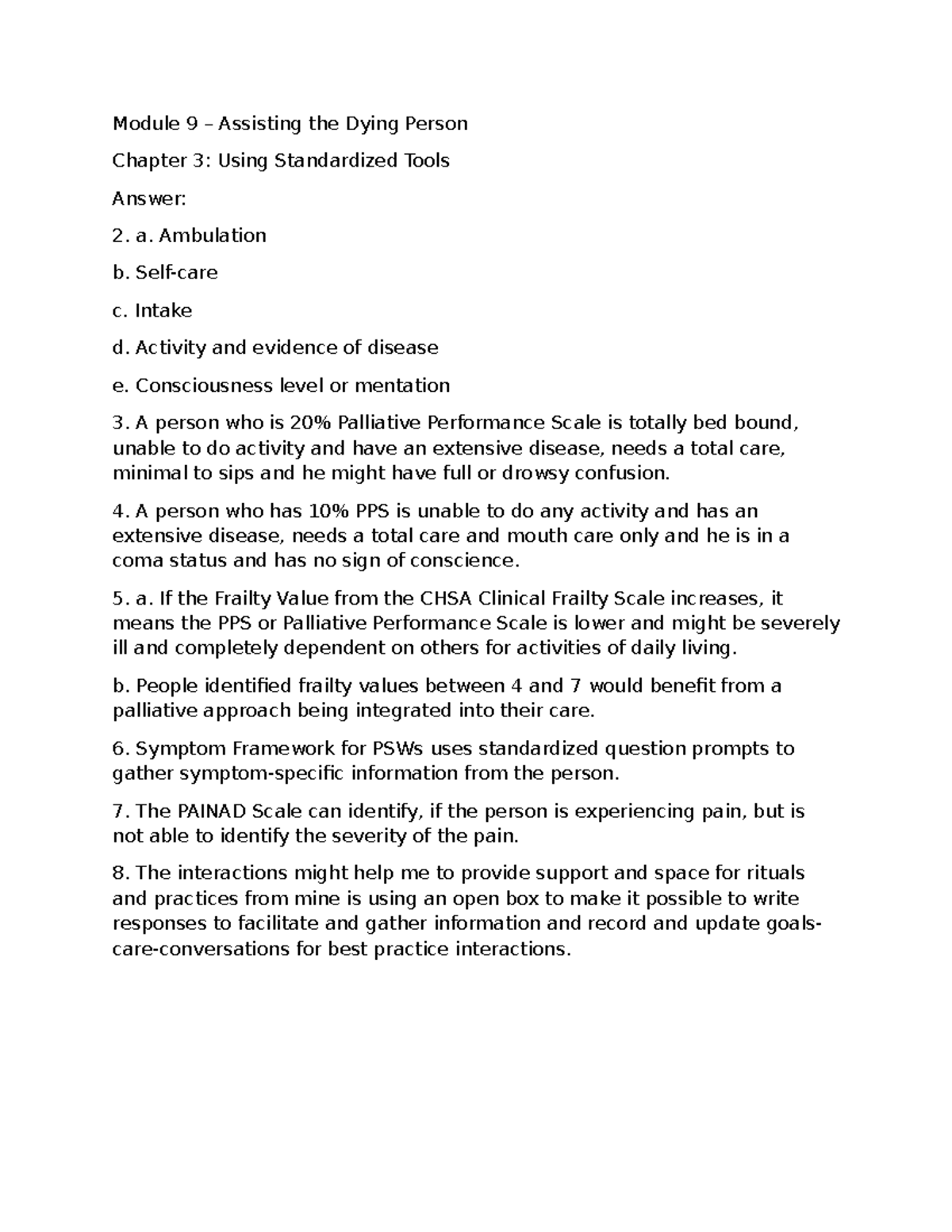 Chaper 3 - WAR II FURA - Module 9 – Assisting the Dying Person Chapter ...