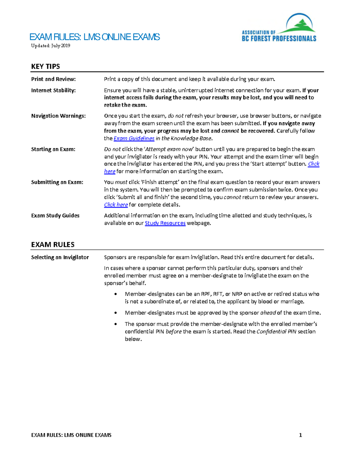 Online LMS Exams Rules - EXAM RULES: LMS ONLINE EXAMS Updated: July ...