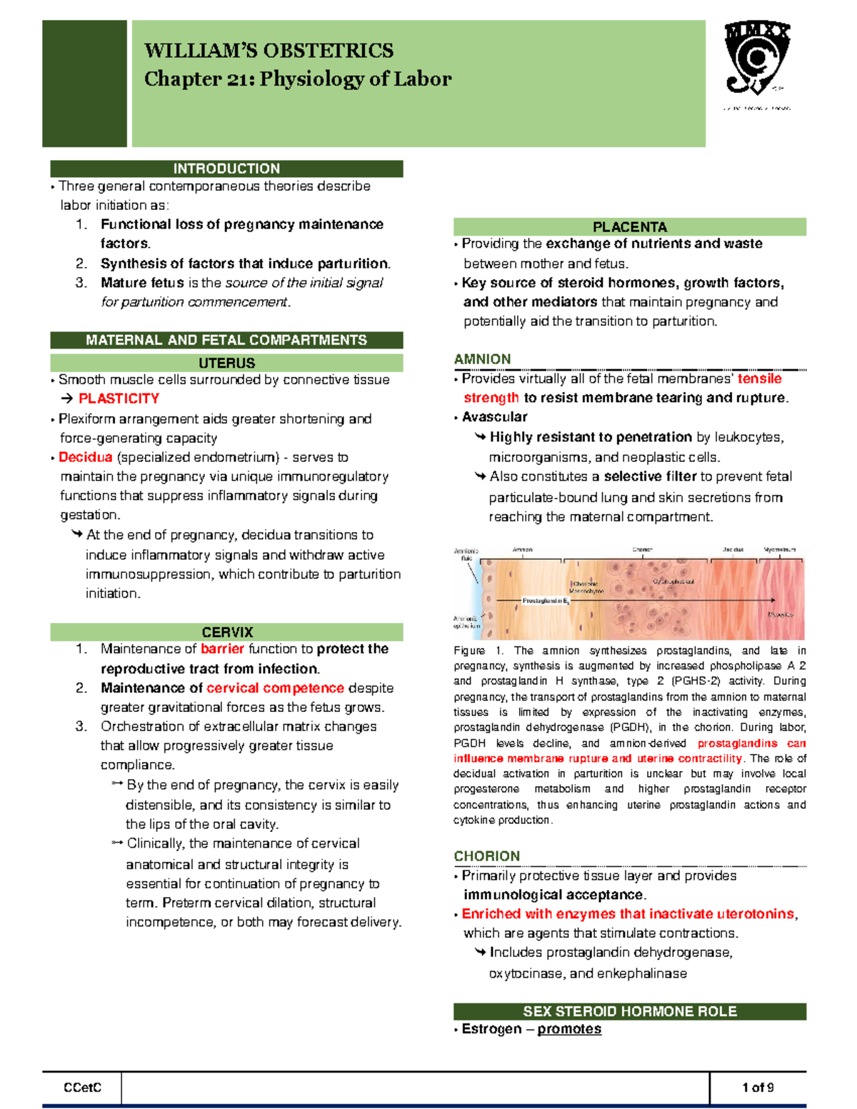 Chapter 21 - Physiology of Labor - WILLIAM’S OBSTETRICS Chapter 21 ...