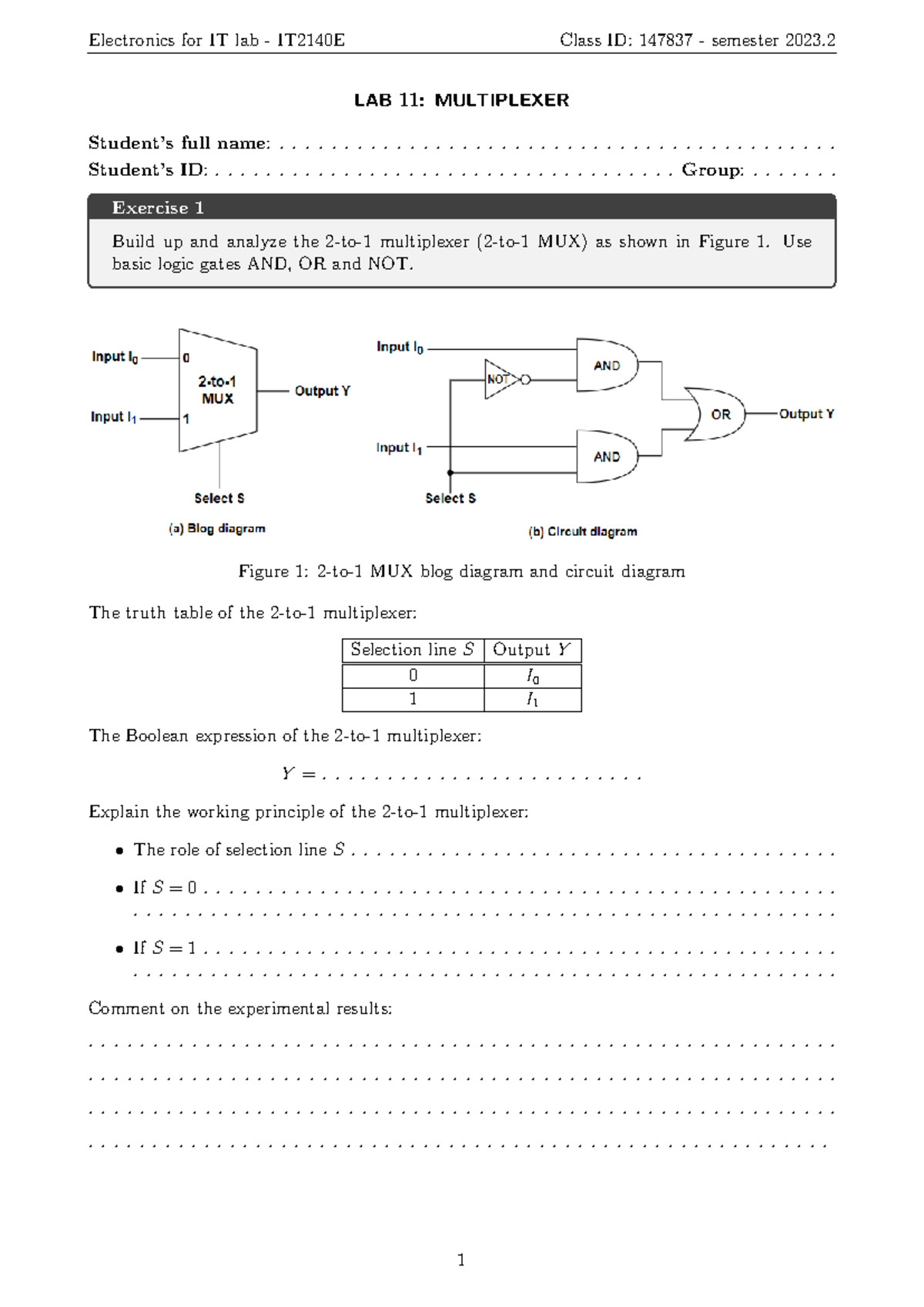 Lab11 IT2140 E - Electronics for IT lab - IT2140E Class ID: 147837 - semester 2023. LAB 11 ...