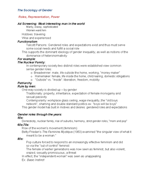 The codes of Gender identity and performance in pop culture - Studocu