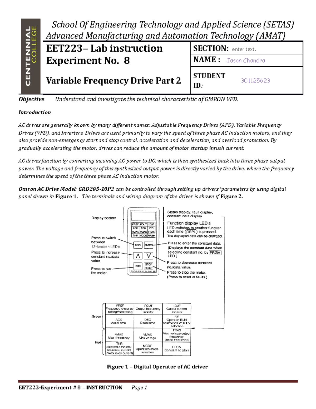 EET223-W21-EXP 8 - AC Drives Part 2 - Instructions - School Of ...