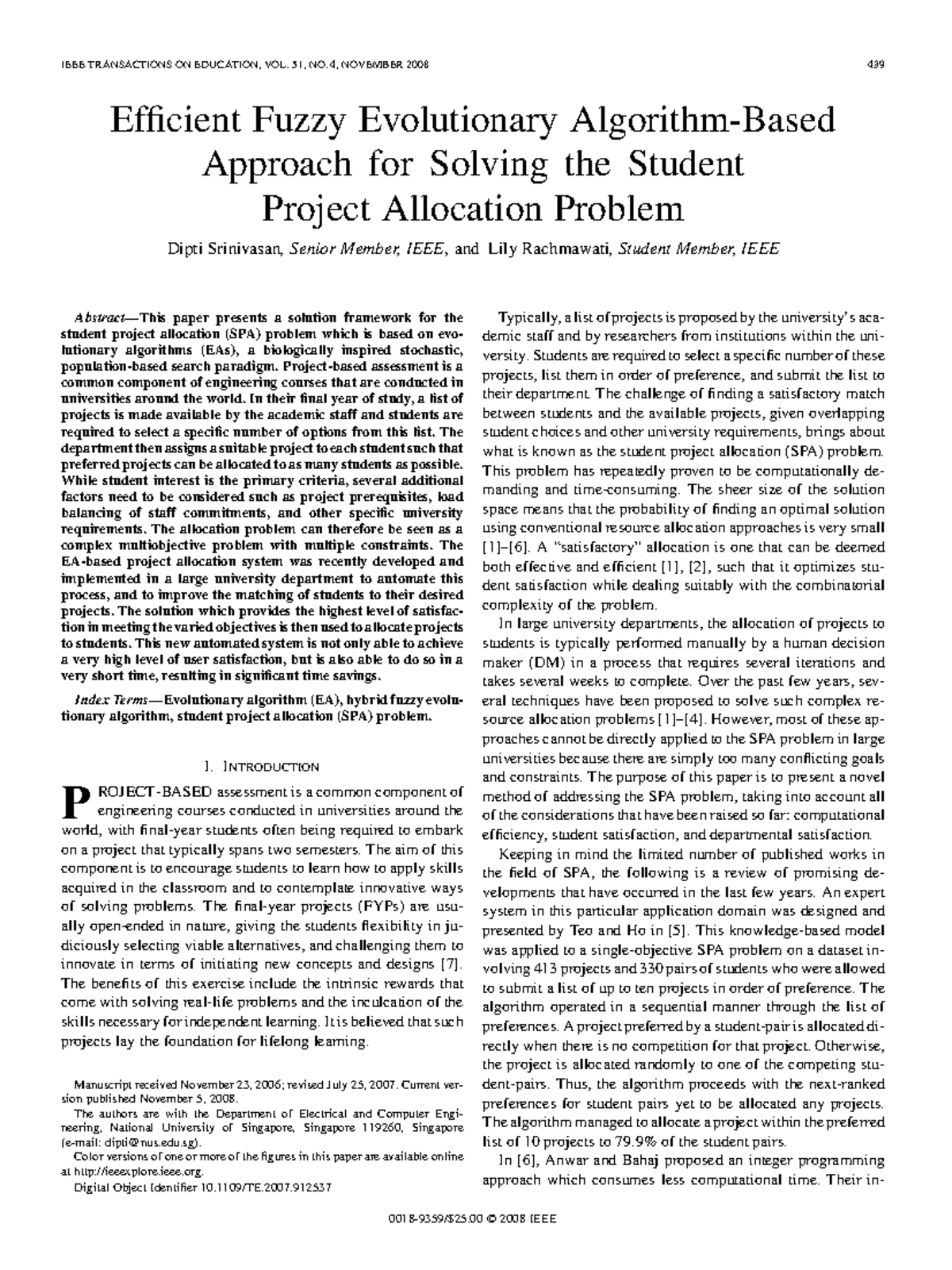 Efficient Fuzzy Evolutionary Algorithm Efficient Fuzzy Evolutionary Algorithm Based Approach 7033