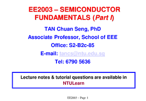 Tutorial 3 Notes - H3 Semiconductor Physics & Devices Tutorial 1 3 Page ...