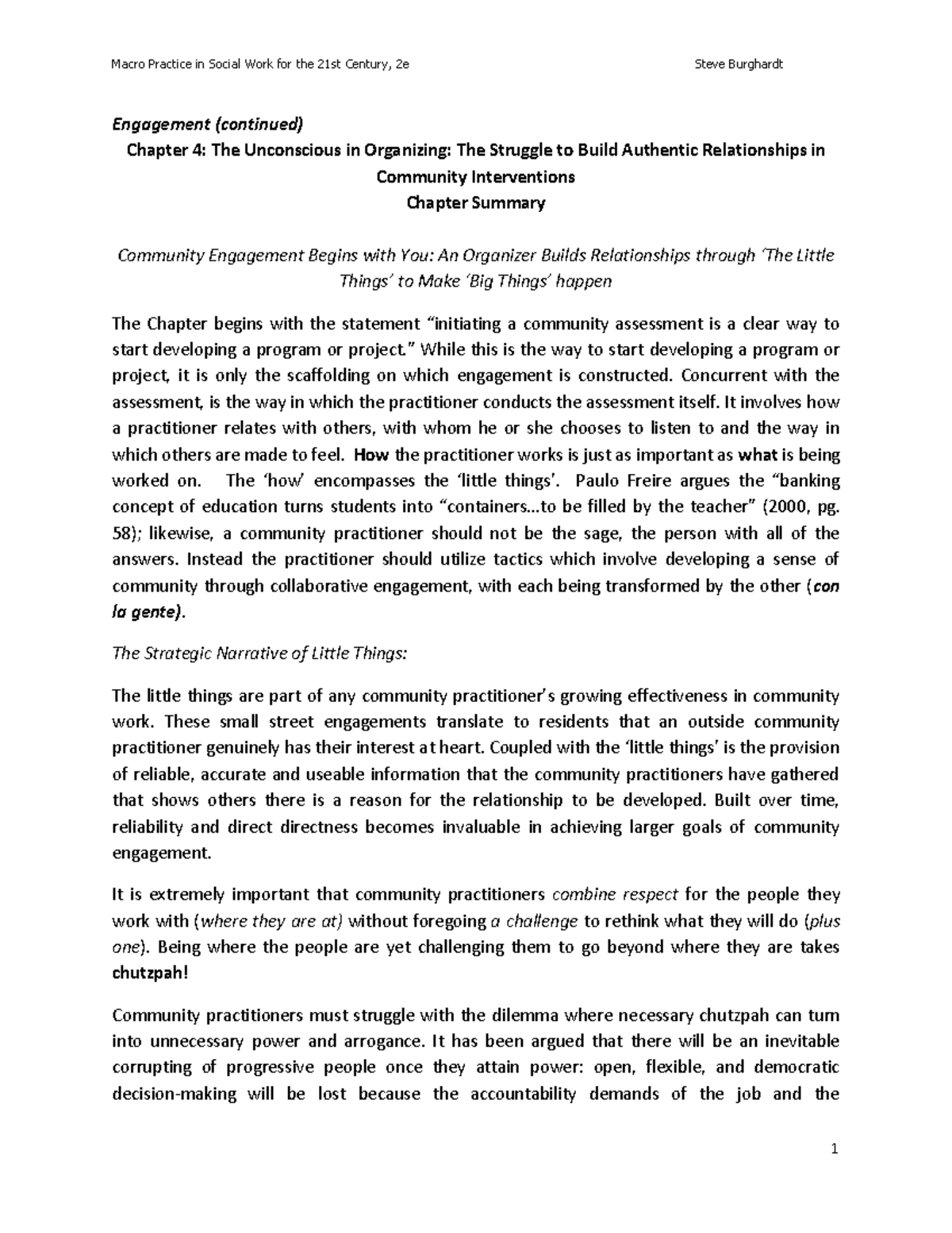 Burghardt Chapter 4 Outline - Macro Practice in Social Work for the ...