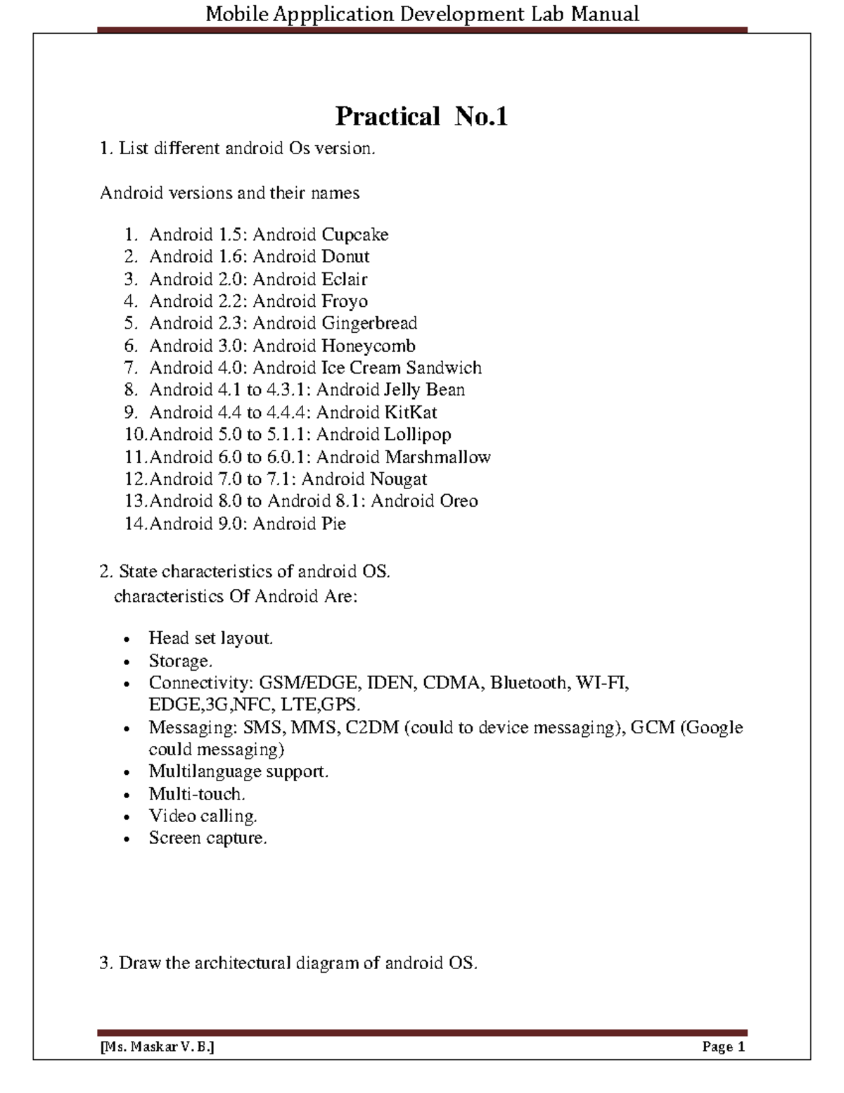 Mobile Application Developments lab manual - Practical No. List ...
