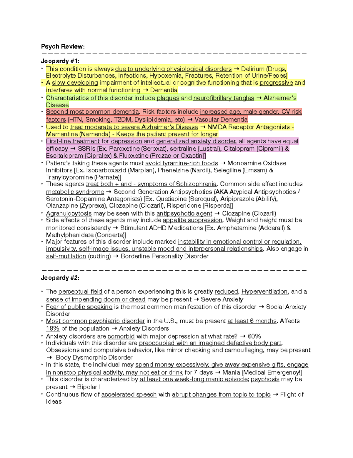 Psych Review - Study guide - Psych Review ...