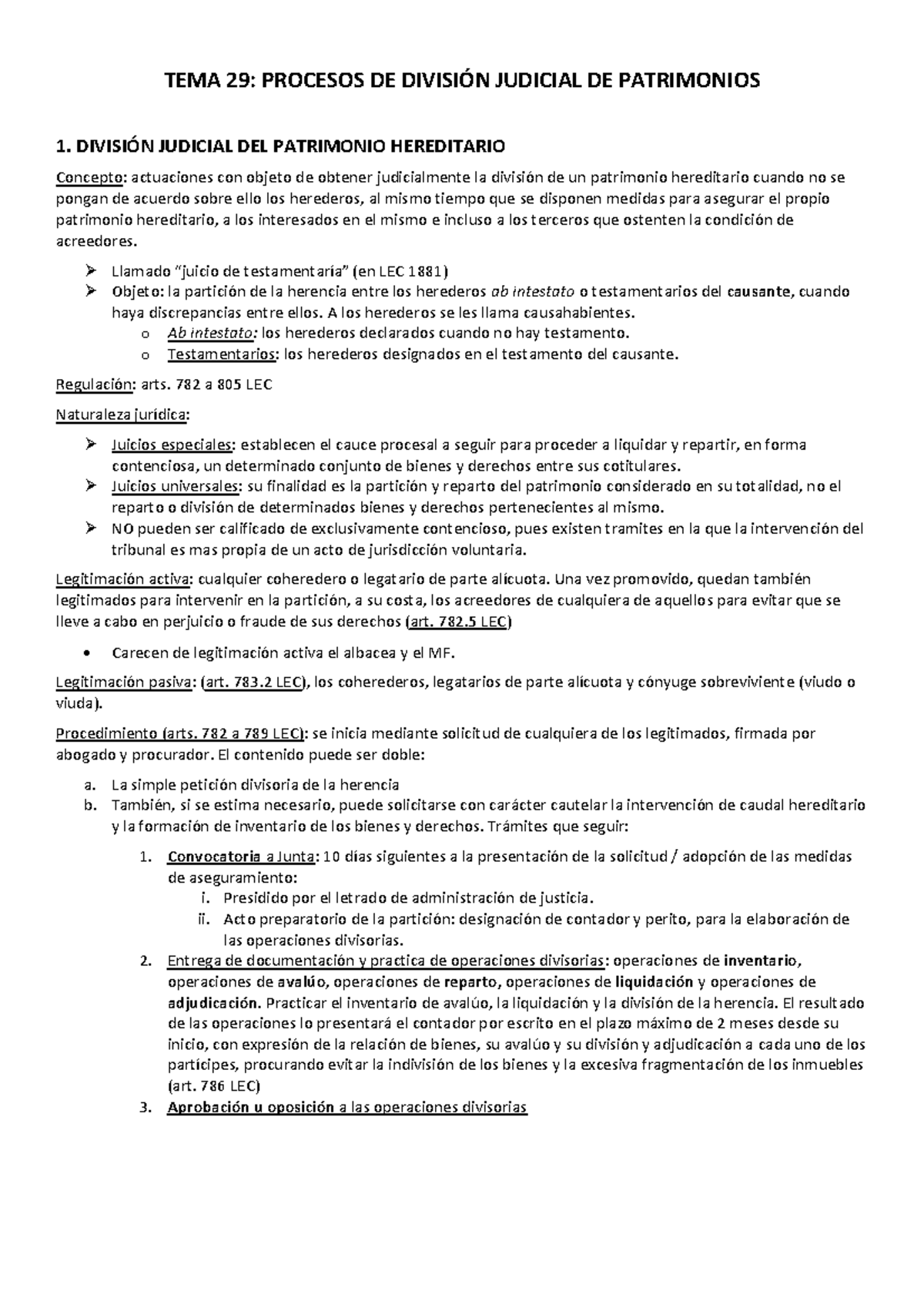 TEMA 29. Revisión Judicial DE Patrimonios - Warning: TT: undefined function: 32 Warning: TT ...