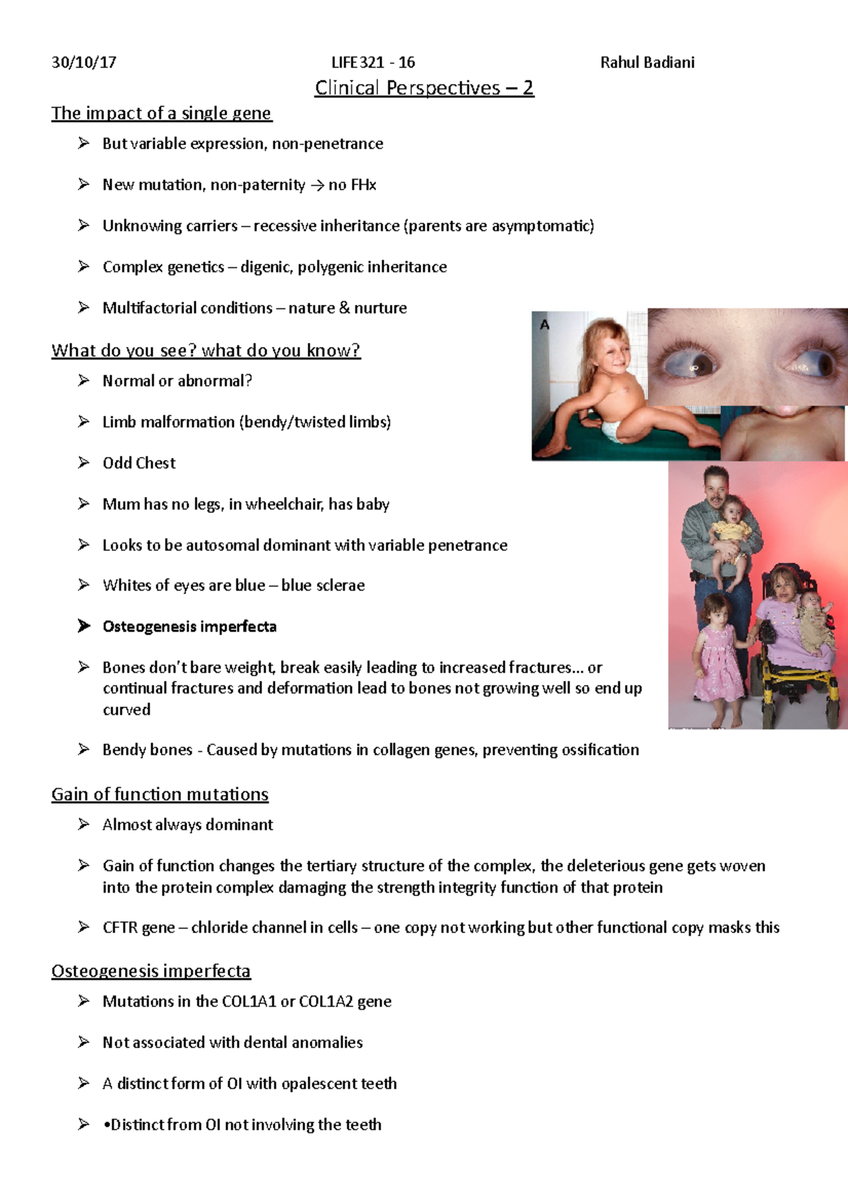 16 - Clinical Perspectives – 2 - 30/10/17 LIFE321 - 16 Clinical ...