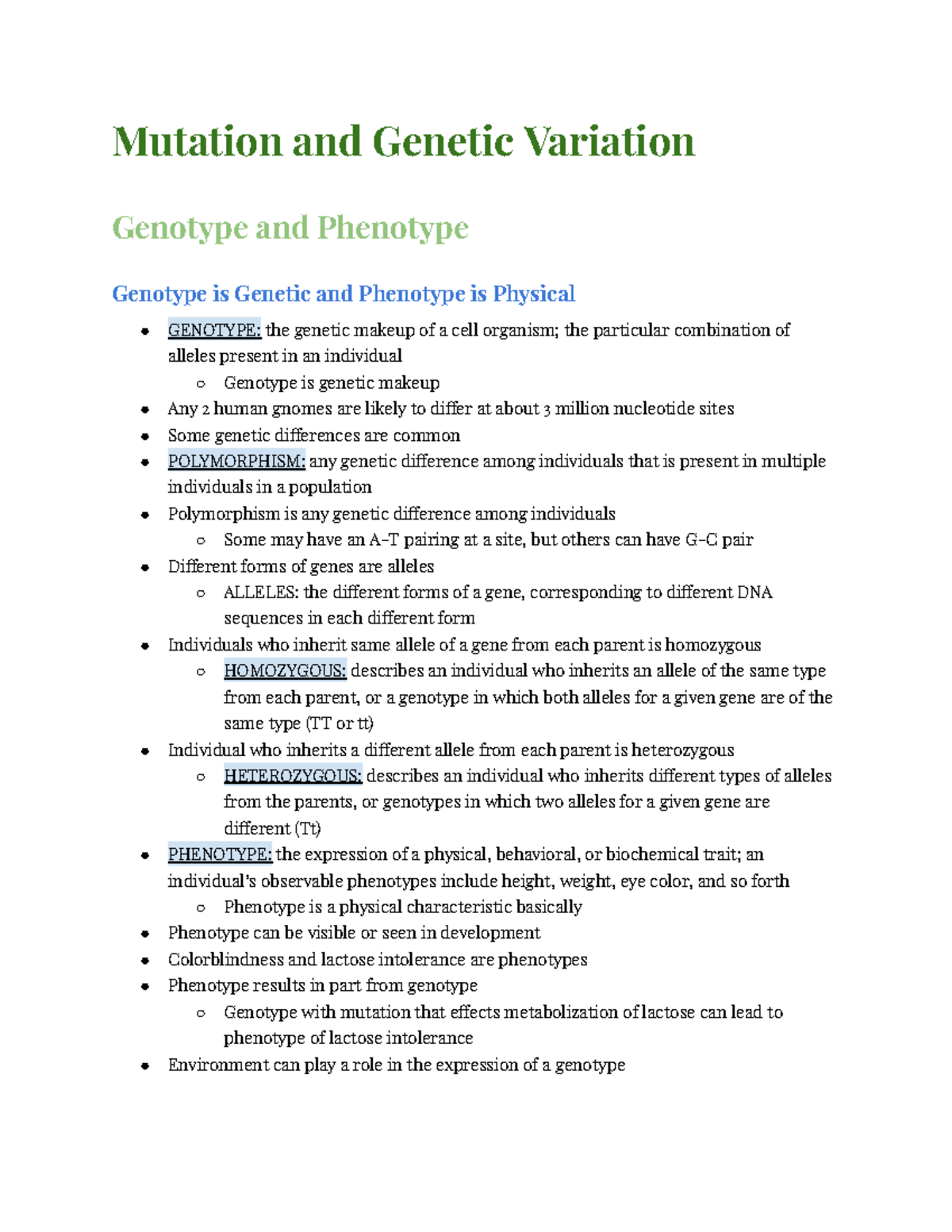 Chapter 14 mutation and genetic variation - Mutation and Genetic ...
