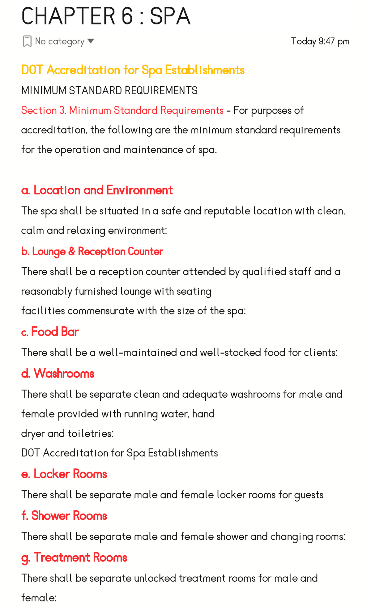 Chapter 6 - CHAPTER 6 : SPA No category Today 9:47 pm DOT Accreditation ...